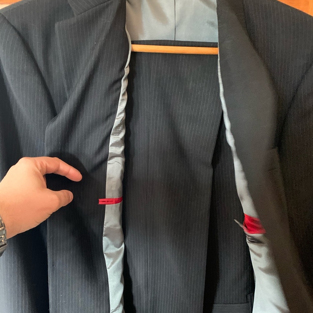 Men’s Full Black Suit With Pin Stripes - Gem